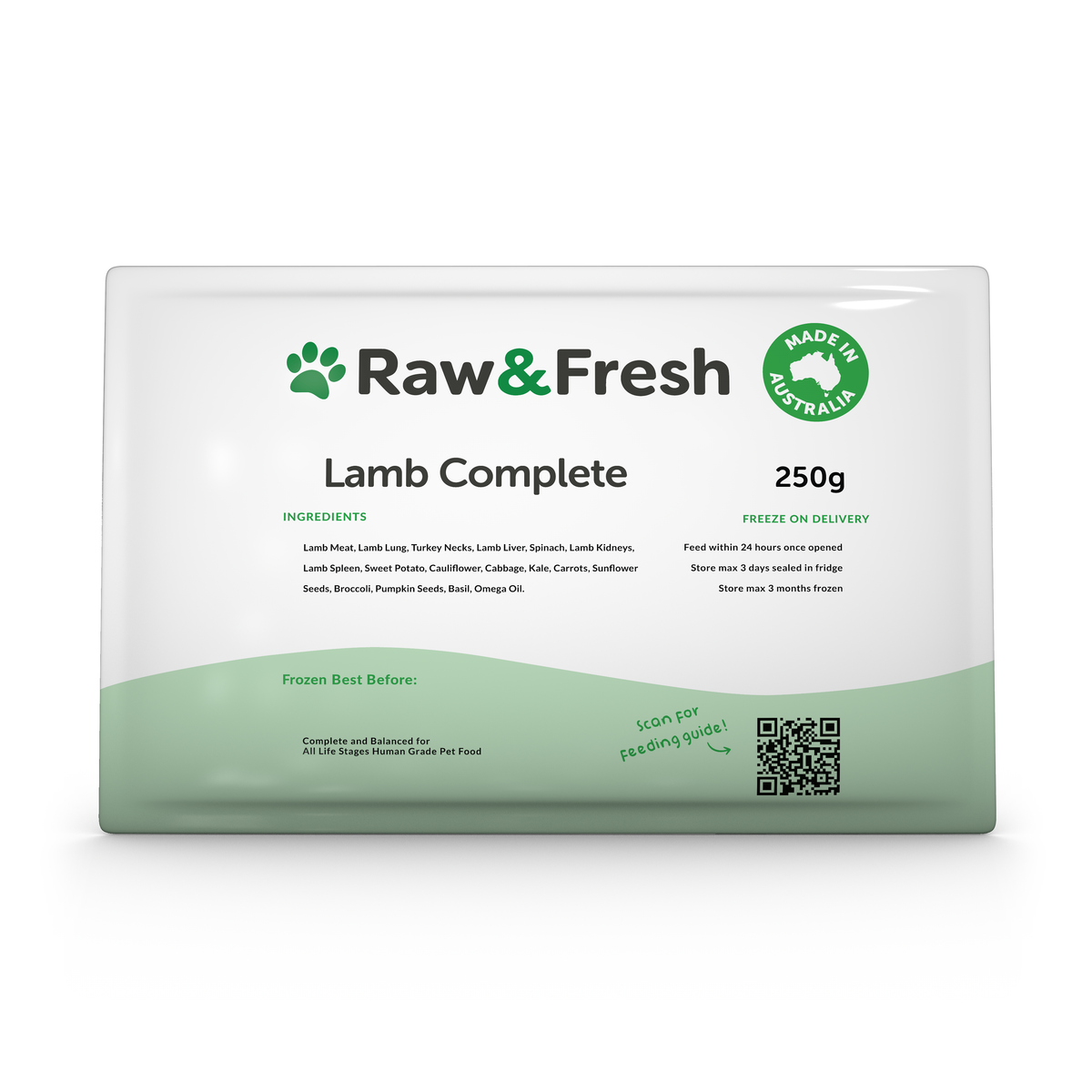 Raw Lamb Dog Food - Complete & Balanced AAFCO Recipe