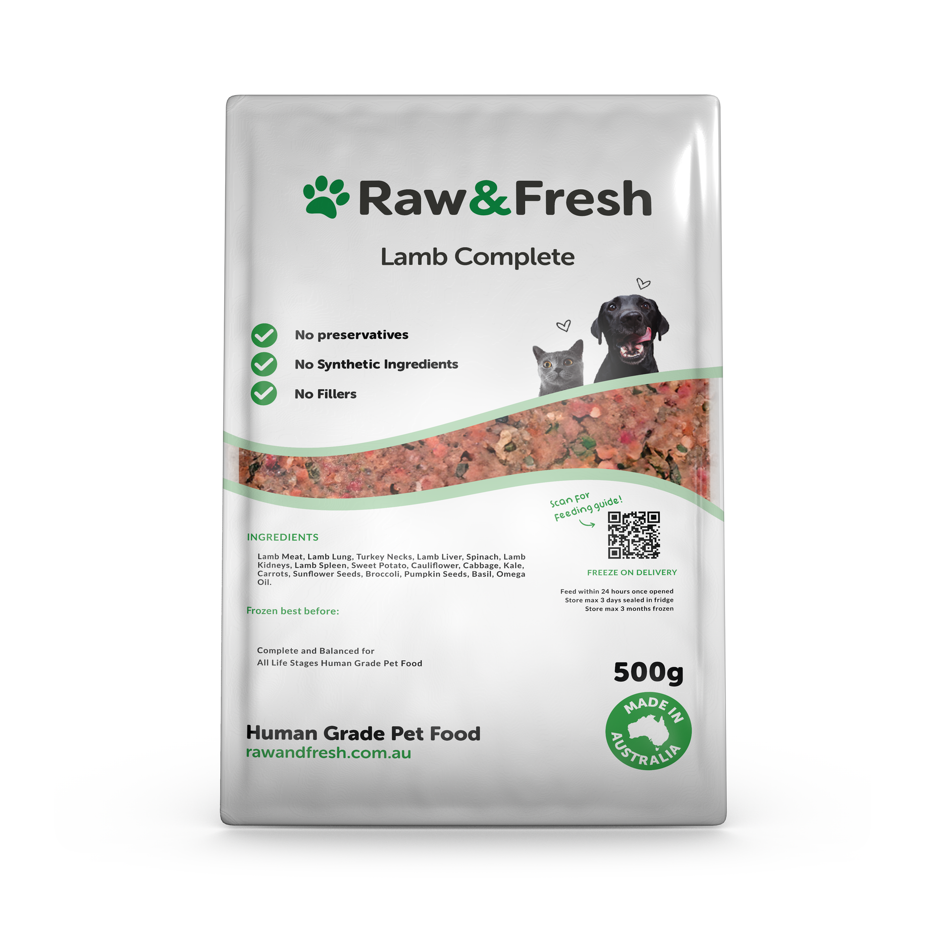 Raw Lamb Dog Food - Complete & Balanced AAFCO Recipe